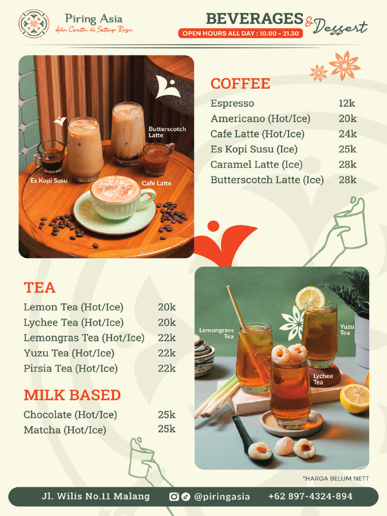 Menu Minuman All Day Piring Asia | PDF