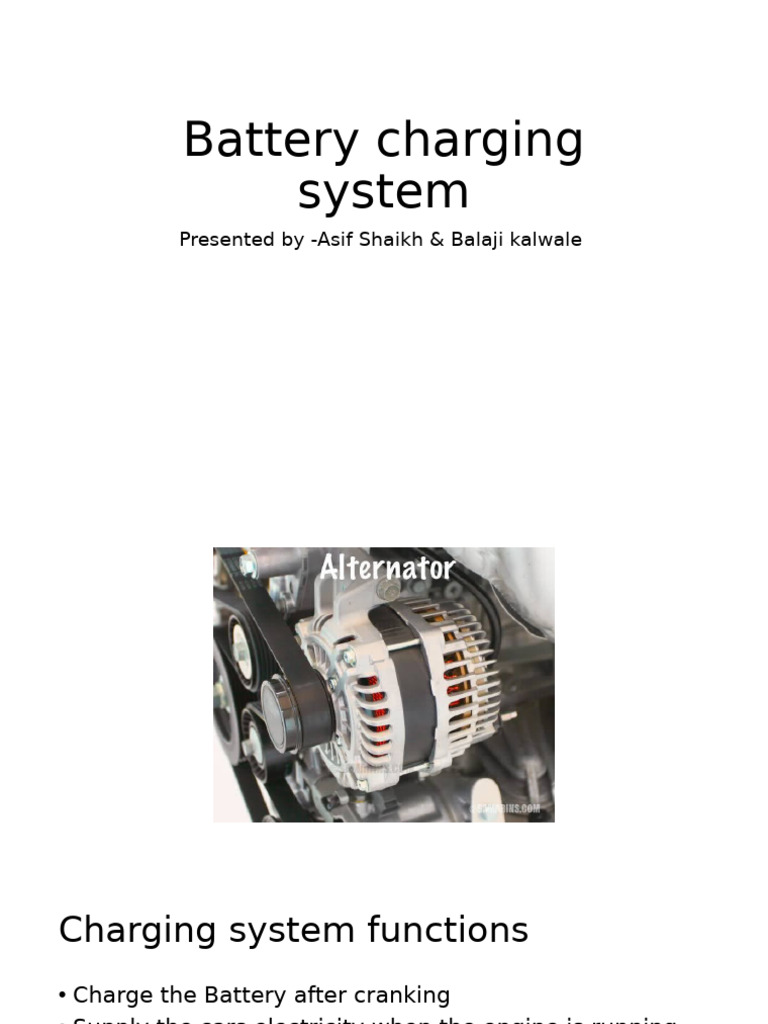 Presentation Charging System (Alternator) | PDF