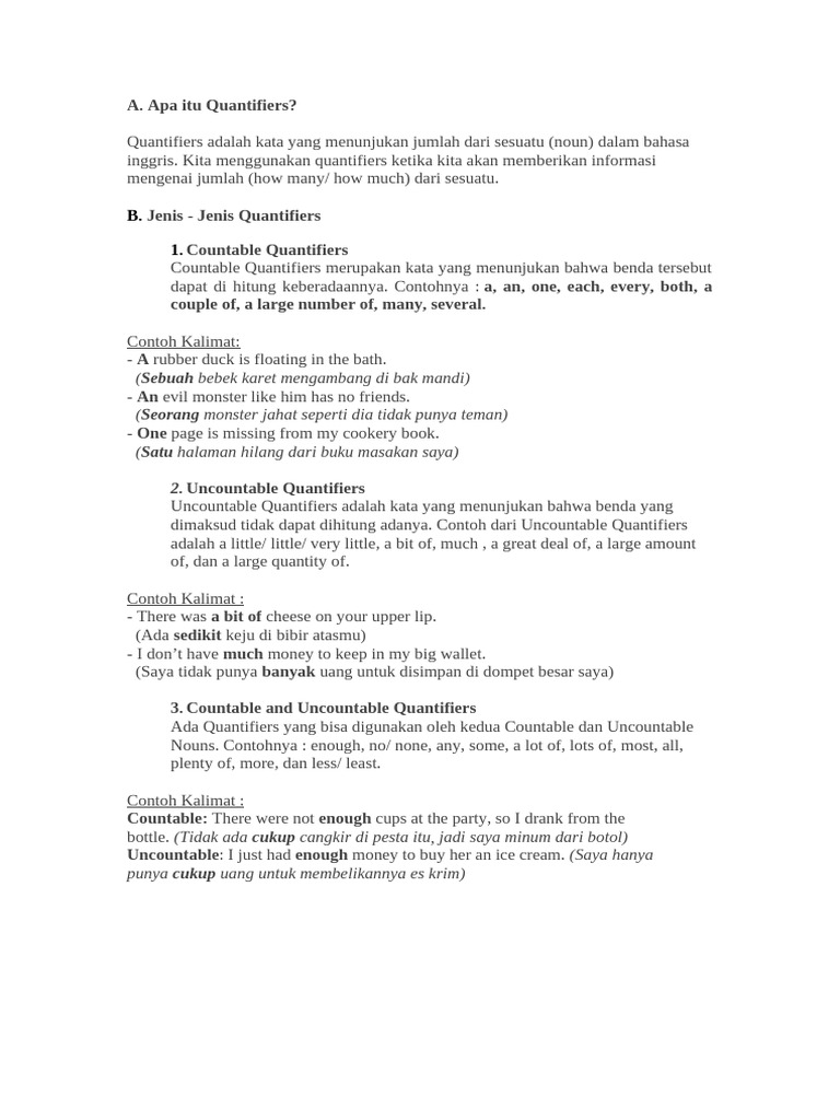 Apa Itu Quantifiers | PDF