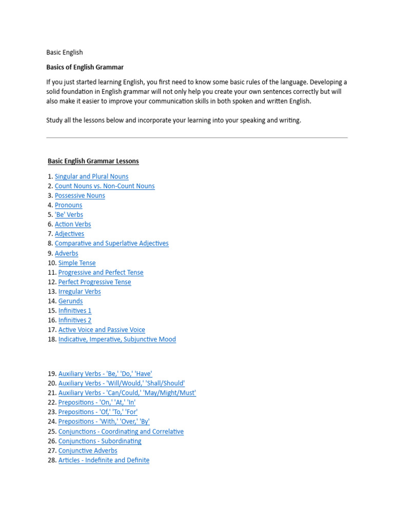 Essential English Grammar Basics | PDF