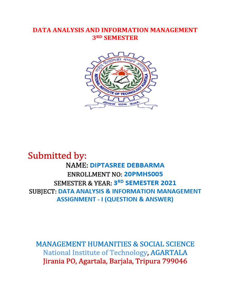 Data Analysis and Information Management | PDF | Databases | Data Analysis