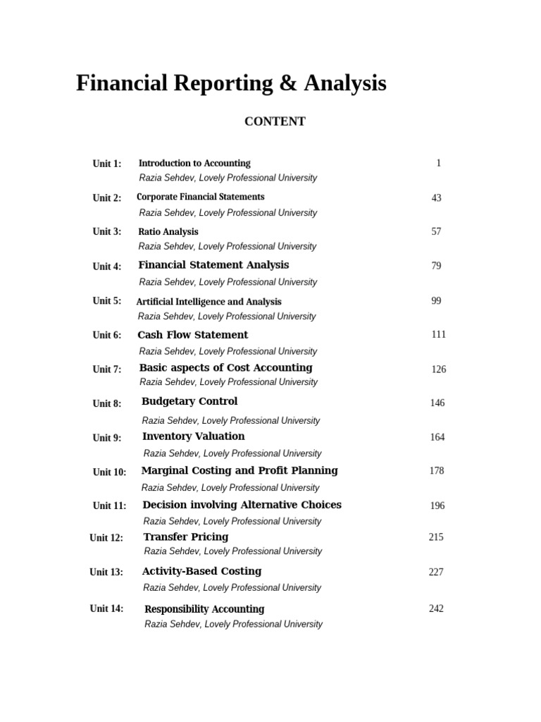 Financial Statement & Analysis | PDF | Historical Cost | Goodwill ...