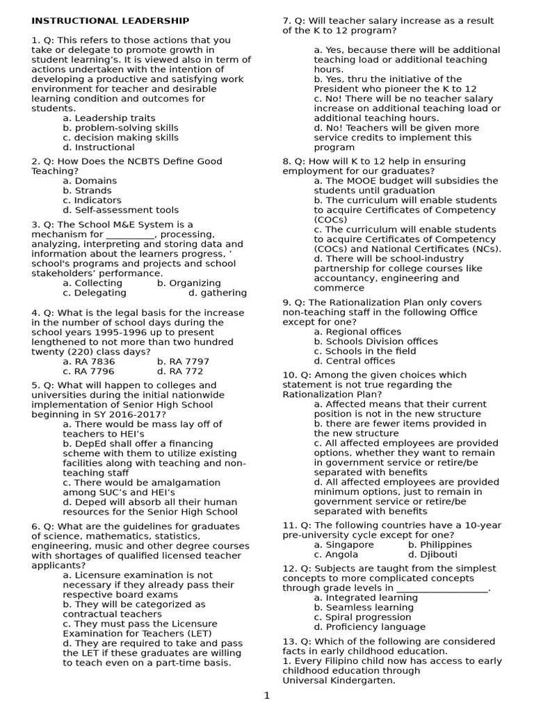 Instructional Leadership in Education | PDF | Educational Assessment ...