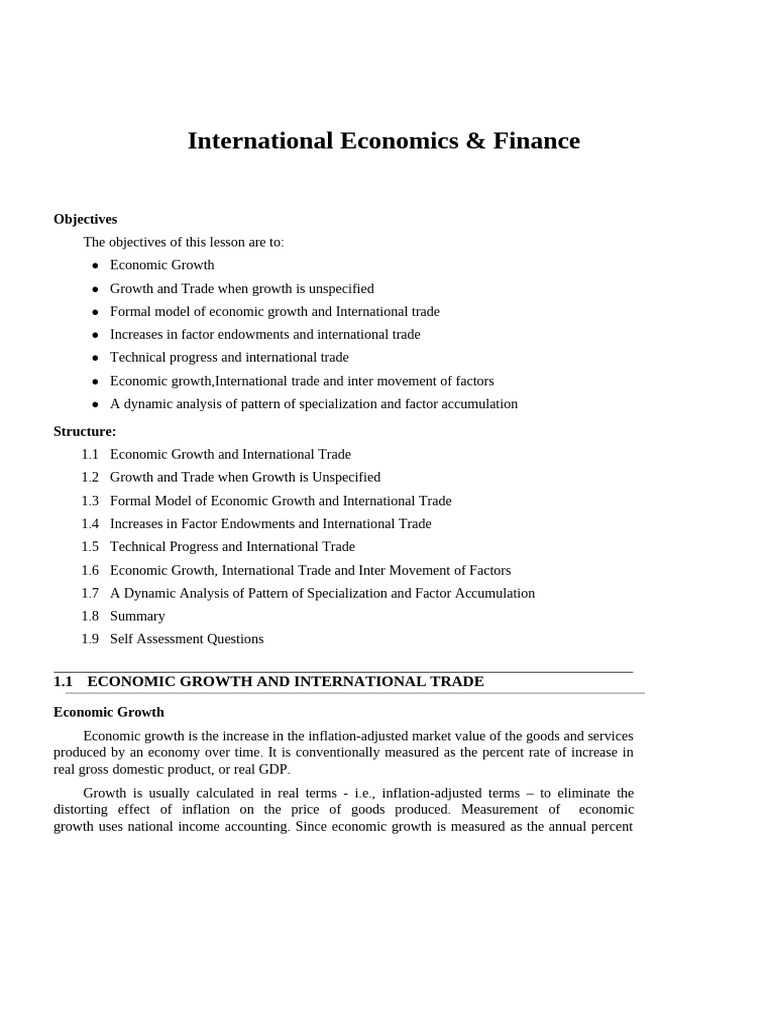 International - Economics & Finance | PDF | Economic Growth | Gross ...