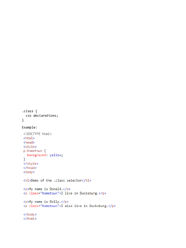 Understanding CSS Class Selectors | PDF
