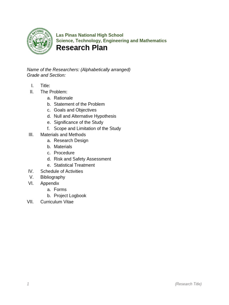 Research-Plan-Format | PDF