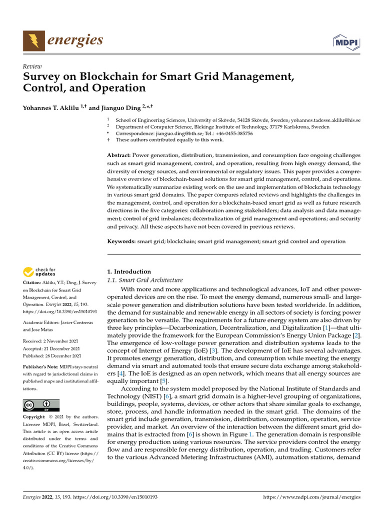 energies-15-00193-v2 | PDF | Smart Grid | Distributed Generation