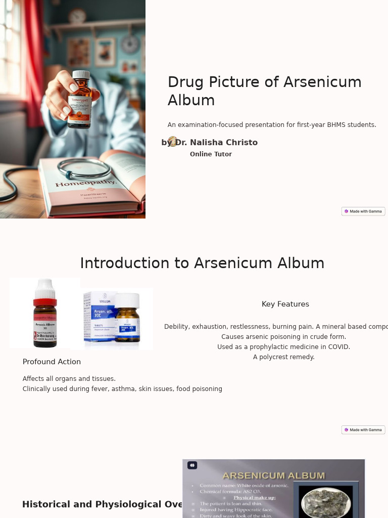 Drug Picture of Arsenicum Album | PDF | Anxiety | Medicine