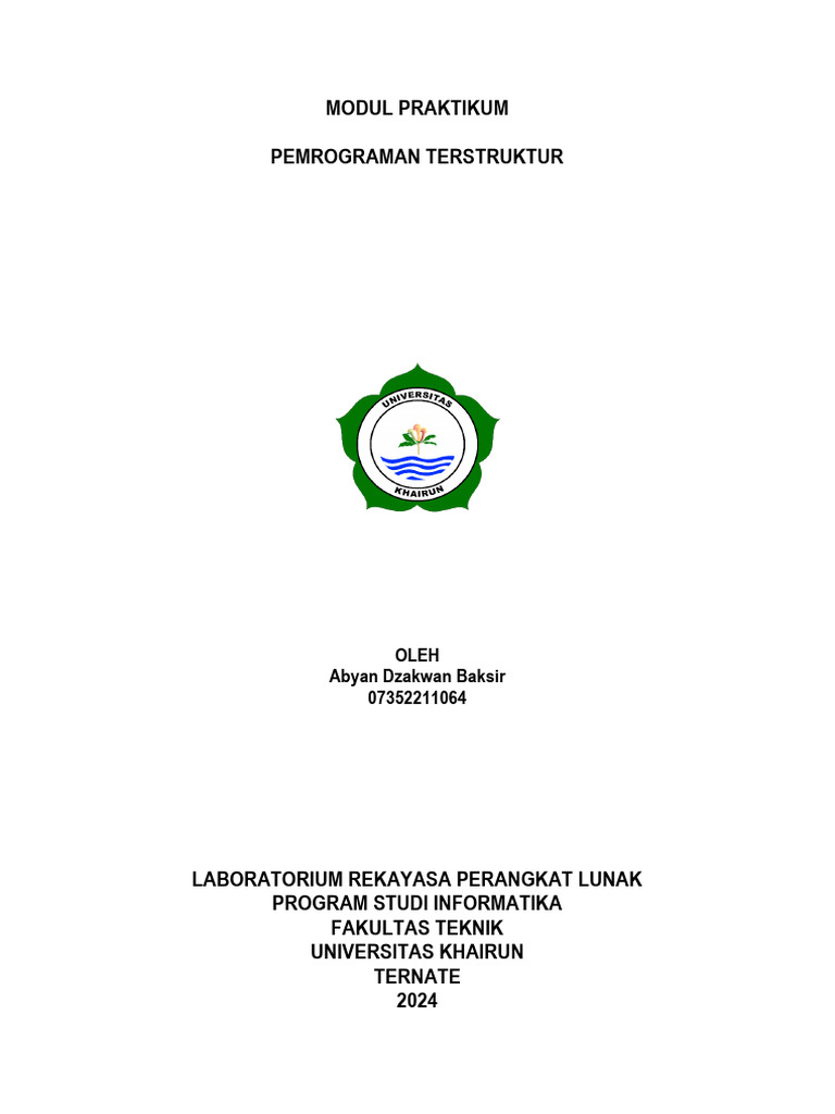 Modul Praktikum Pemrograman Terstruktur 2024-2 | PDF