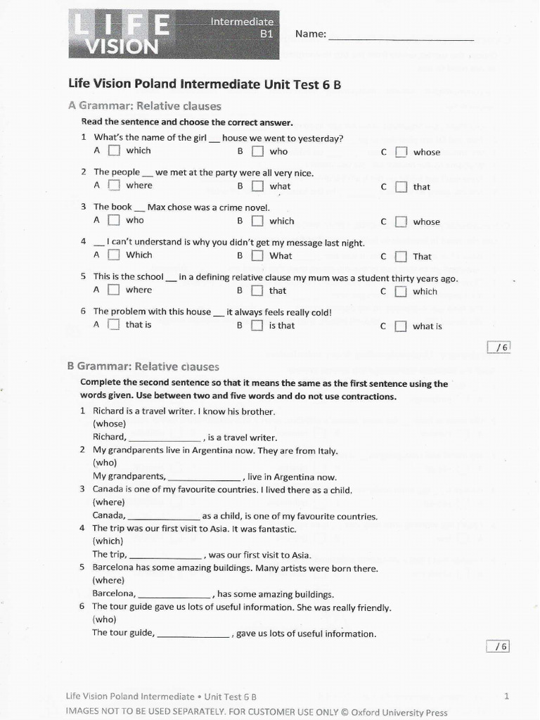Life Vision Intermediate B1 Gr. B | PDF