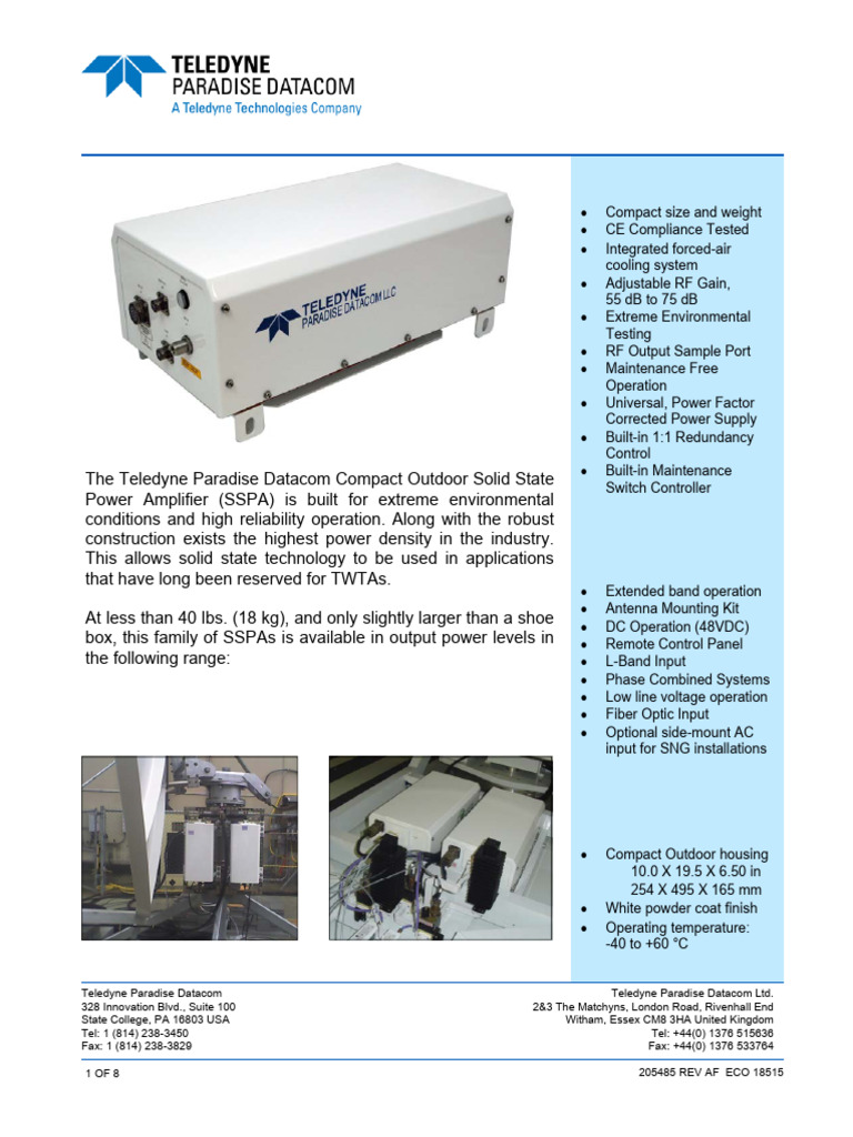 ds-compact-ODU-SSPA | PDF | Alternating Current | Amplifier