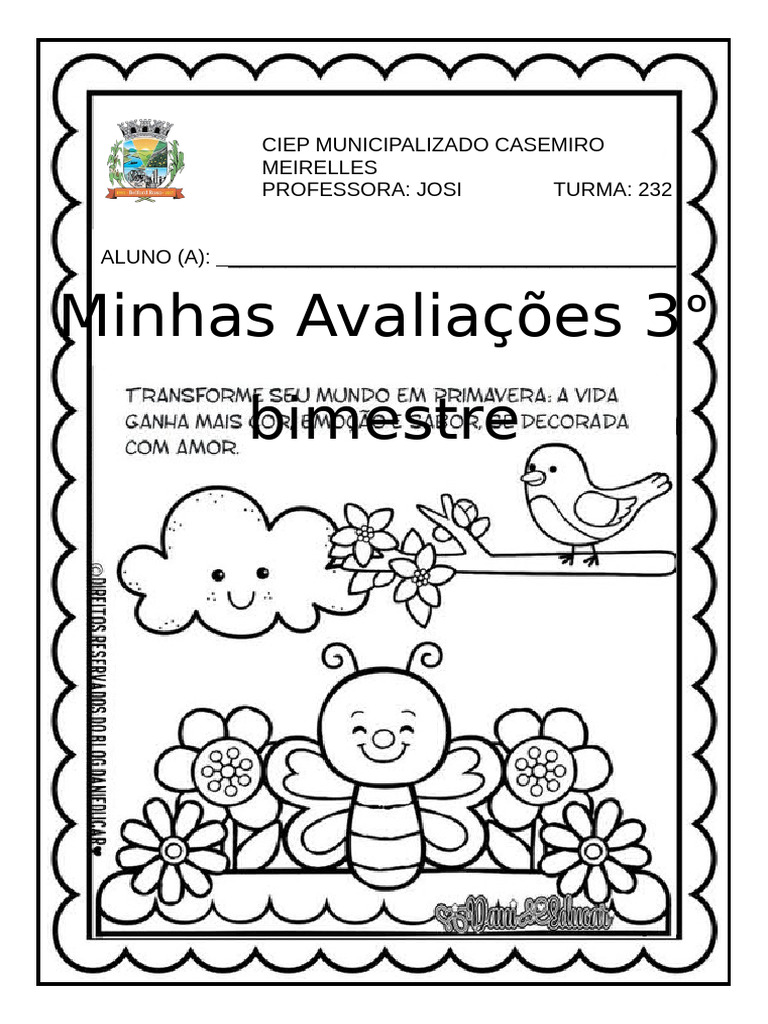 Capa Da Prova 3º Bimestre | PDF