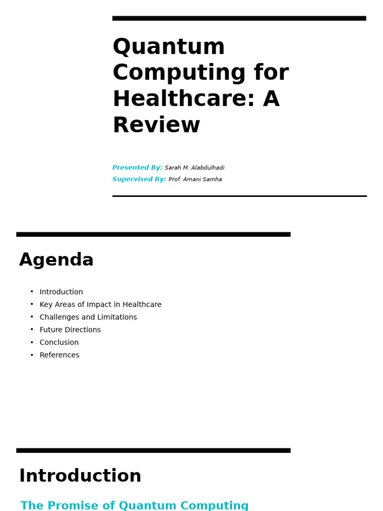 Quantum Computing in Healthcare Review | PDF | Quantum Computing ...