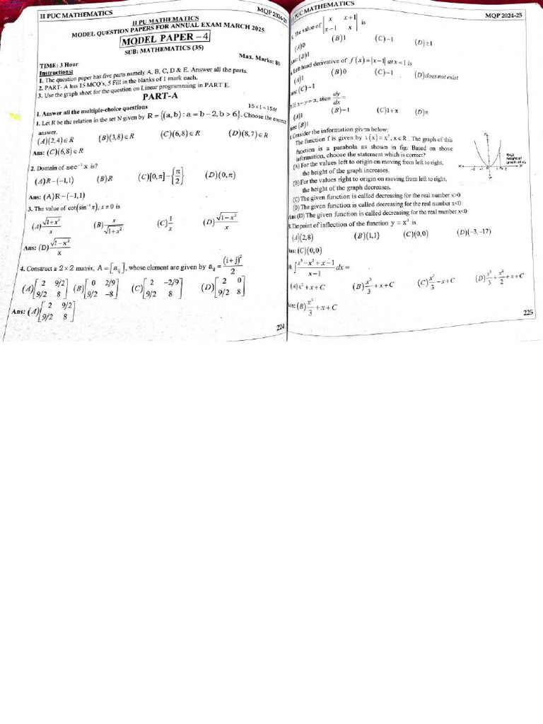 Maths Model Question Papers-Compressed | PDF