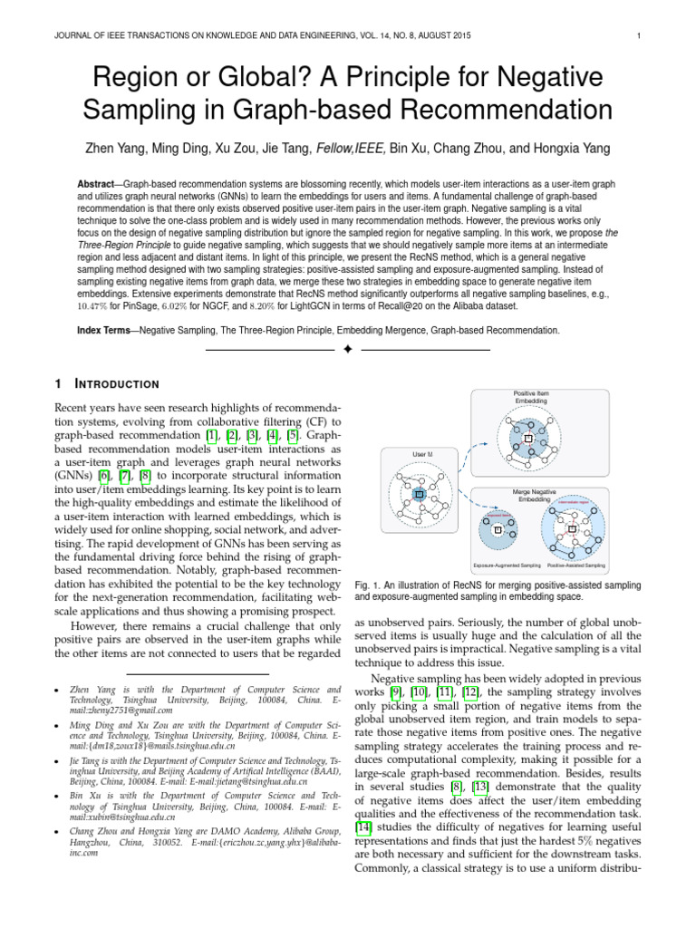 Negative Sampling in Graph Recommendations | PDF