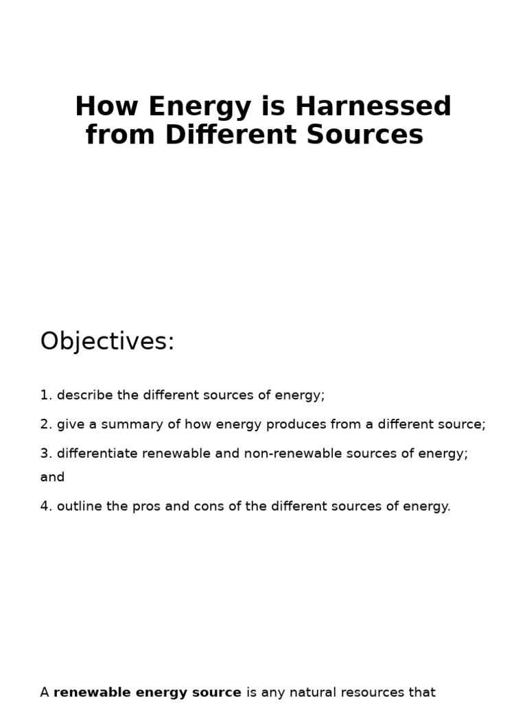 Energy Sources: Renewable vs Non-Renewable | PDF