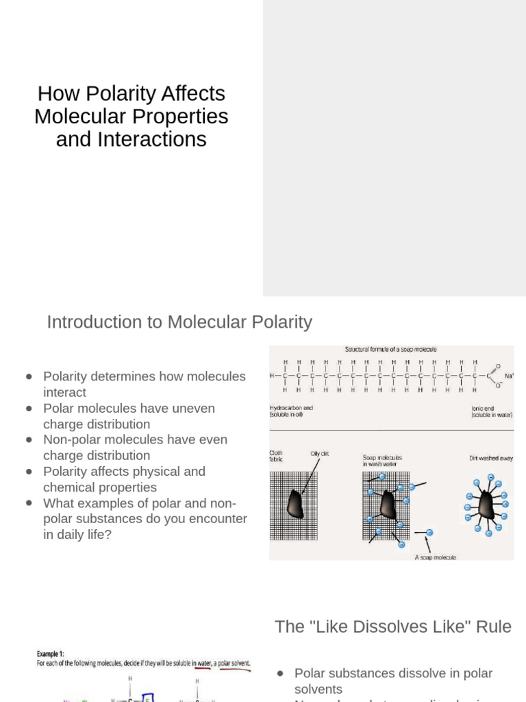 Impact of Polarity on Molecules | PDF | Chemical Polarity | Solvation