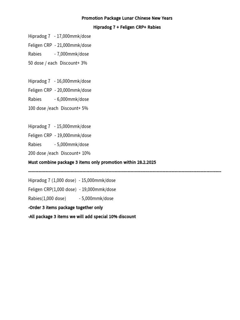 Promotion Package Lunar Chinese New Years - 1 | PDF