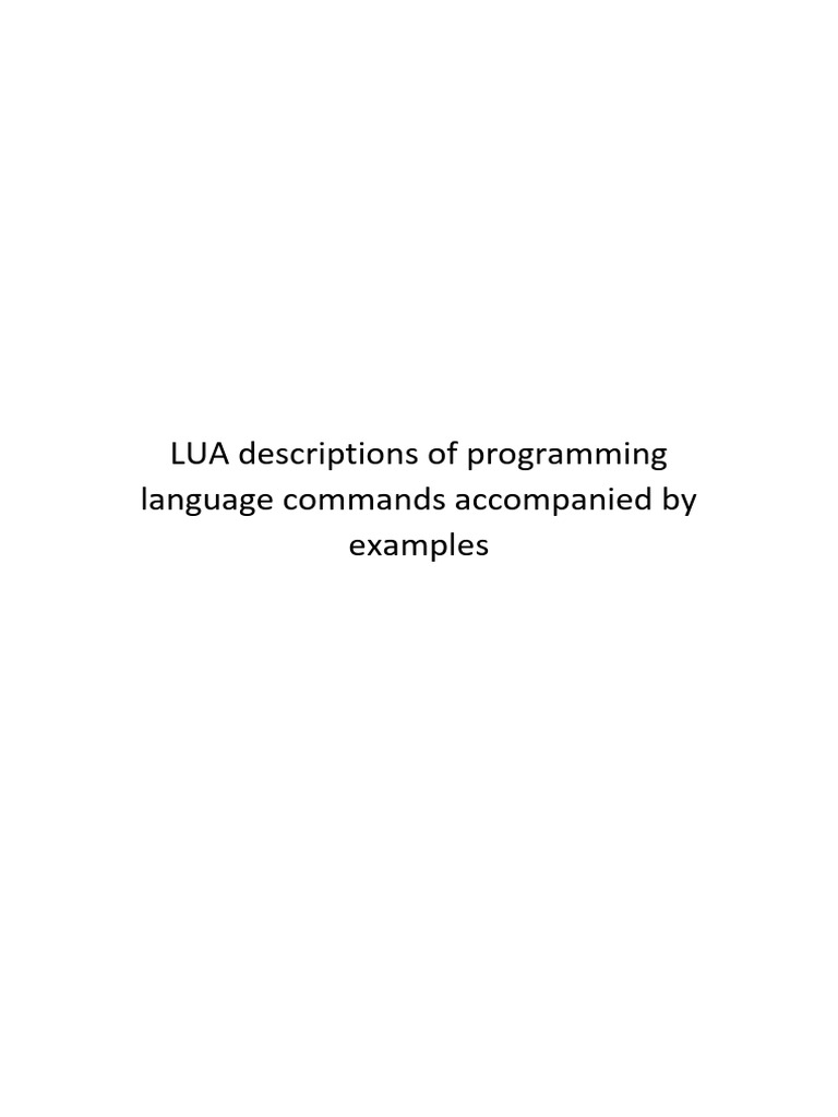 LUA_commands_wih_examples | PDF | Data Type | Control Flow