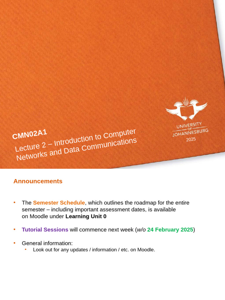 Lecture 2 - LU1 - Introduction To Computer Networks and Data Communications | PDF | Osi Model ...