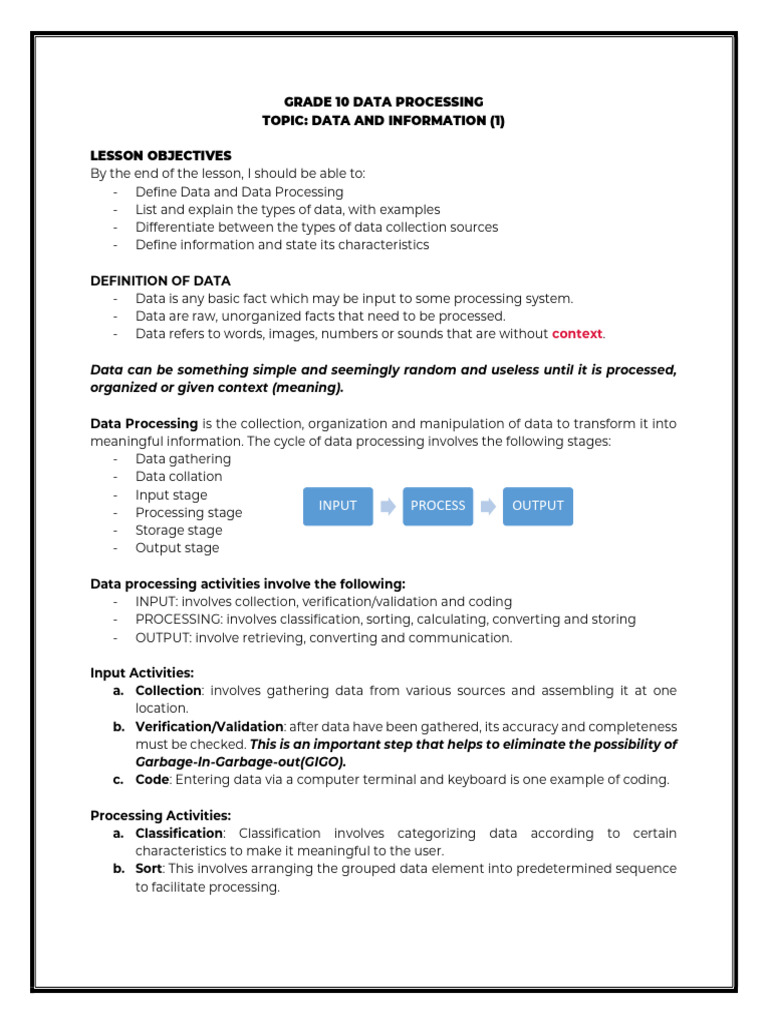GRADE 10 DP - Data and Information | PDF | Level Of Measurement | Data