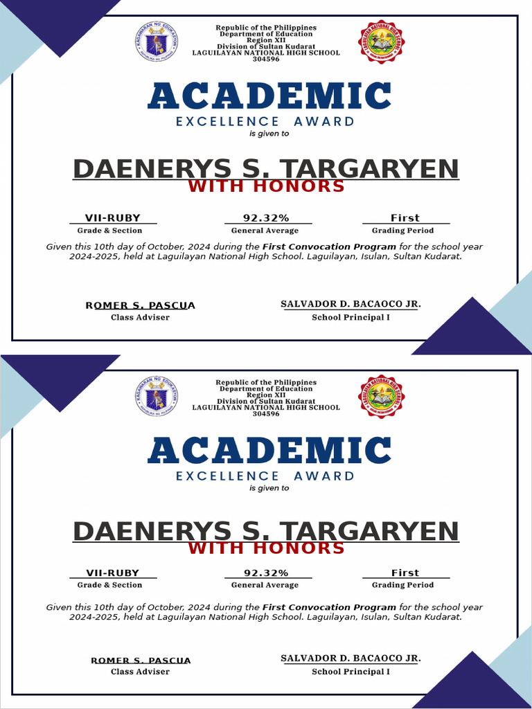 HONOR CARDS PA.v3 | PDF