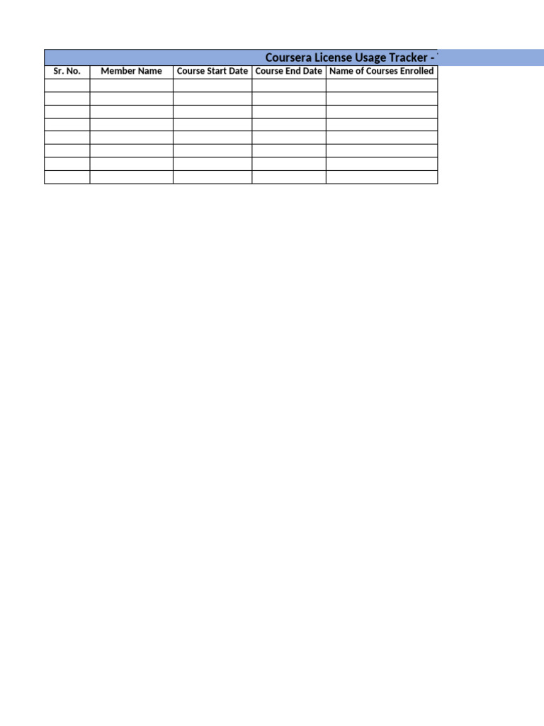 Coursera Course Completion Tracker | PDF