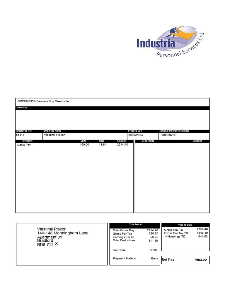 Payslip 30 Sep 2024 | PDF