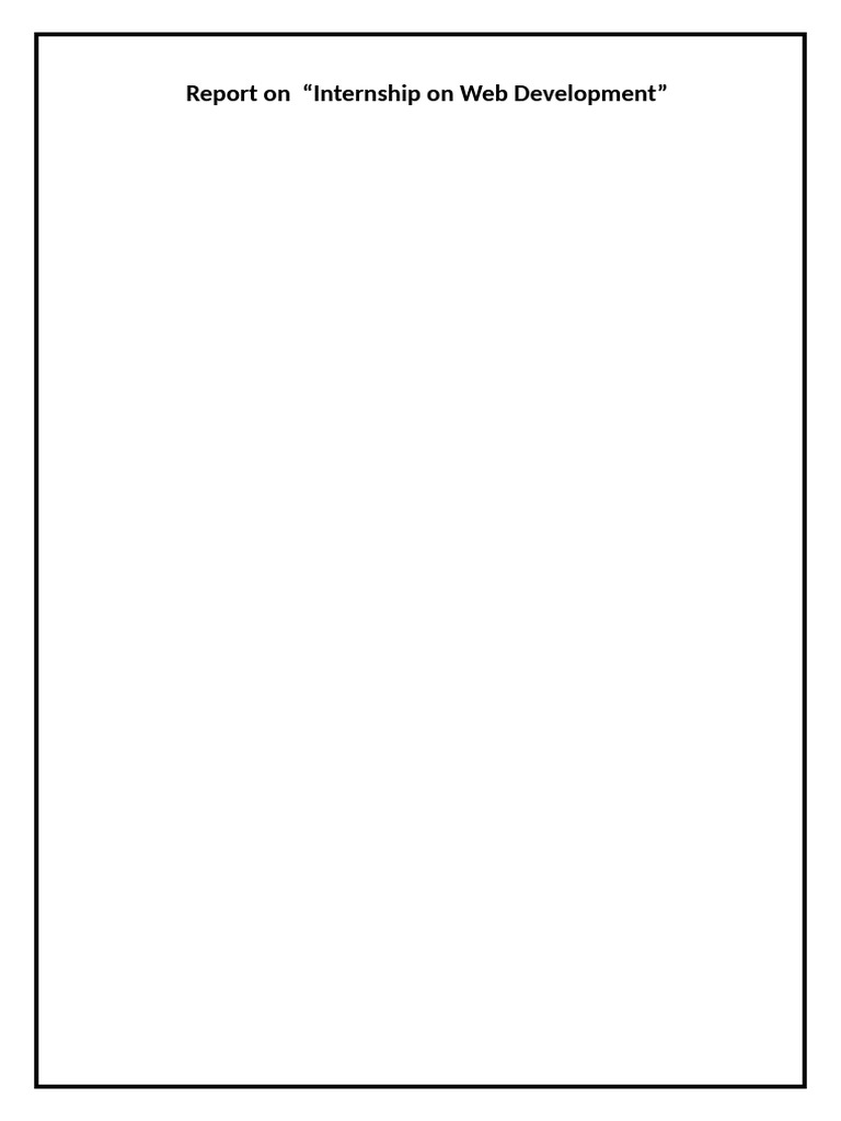 Web Development Internship Report | PDF