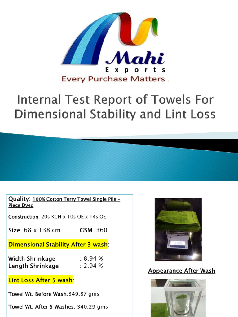 Internal Test Report Towels 08-01-25 | PDF | Textiles | Fibers