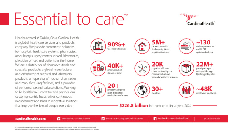 Cardinal Health Fact Sheet | PDF | Pharmacy | Health Care