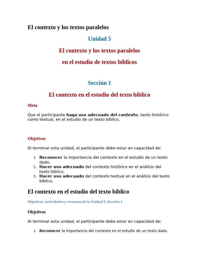 Contexto en el Estudio Bíblico | PDF