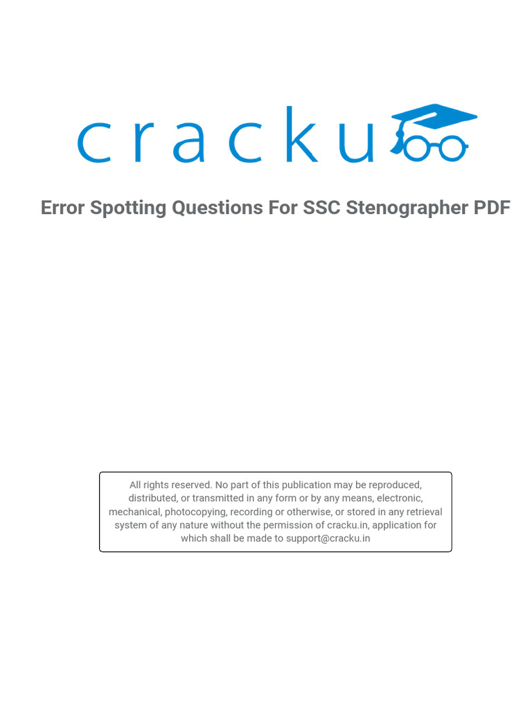 Error Spotting For SSC Steno | PDF