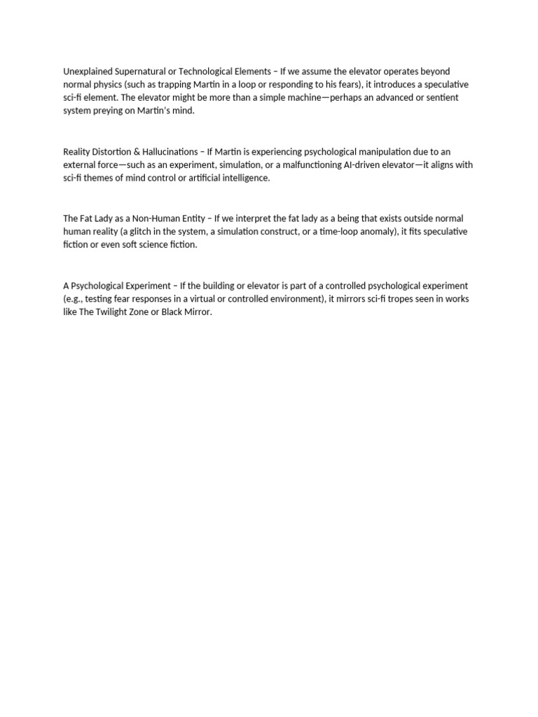 Unexplained Supernatural or Technological Elements | PDF