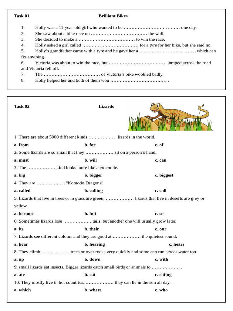 Kids' Fun with Bikes & Lizards | PDF | Lizard | Zoology