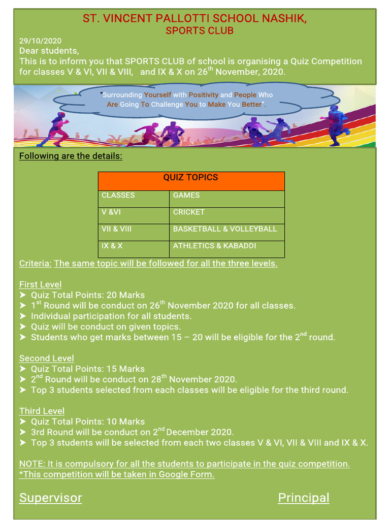 Sports Club Competition Notice | PDF