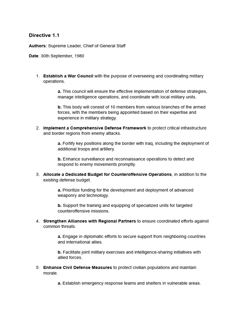 Directive Sample | PDF