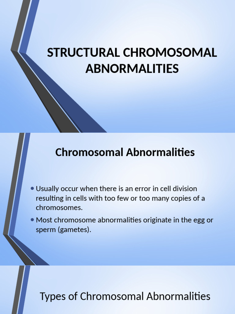 Structural Chromosomal Abnormalities | PDF