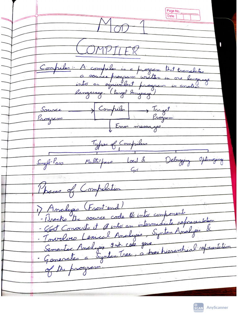 Compiler Design MOD-1 | PDF