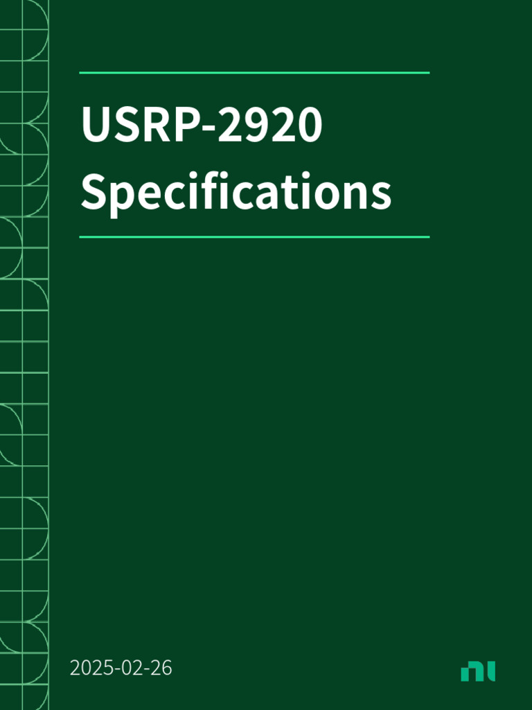 Usrp 2920 - Specifications - 2025 02 26 21 24 18 | PDF | Electronics ...
