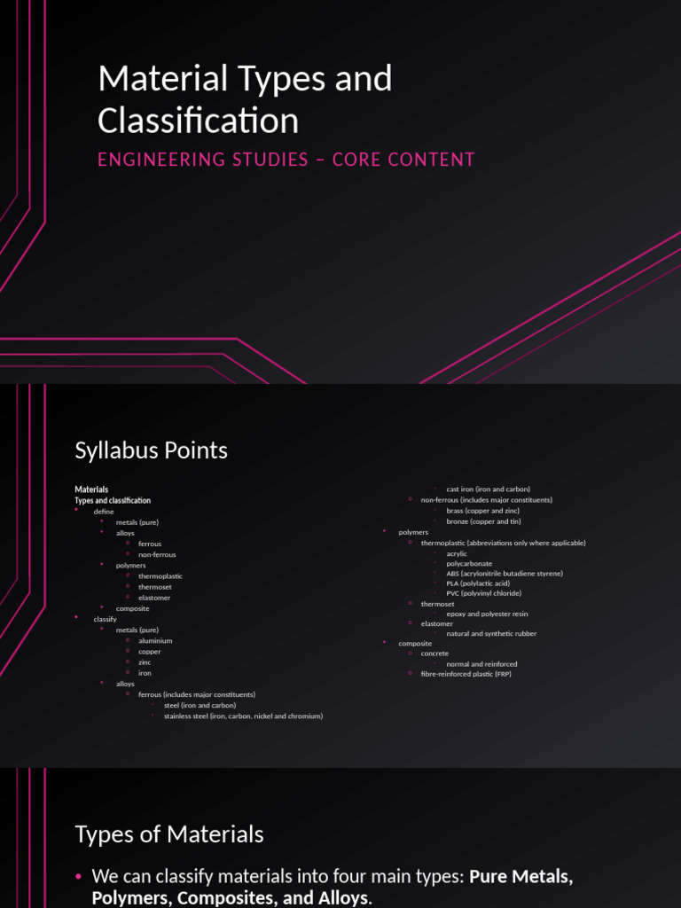 02 - Material Types and Classification | PDF | Alloy | Metals