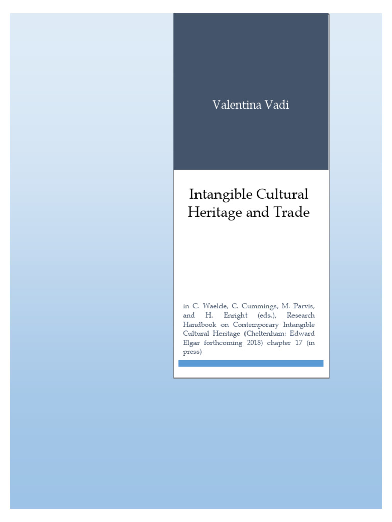 Intangible Cultural Heritage and Trade | PDF | World Trade Organization ...