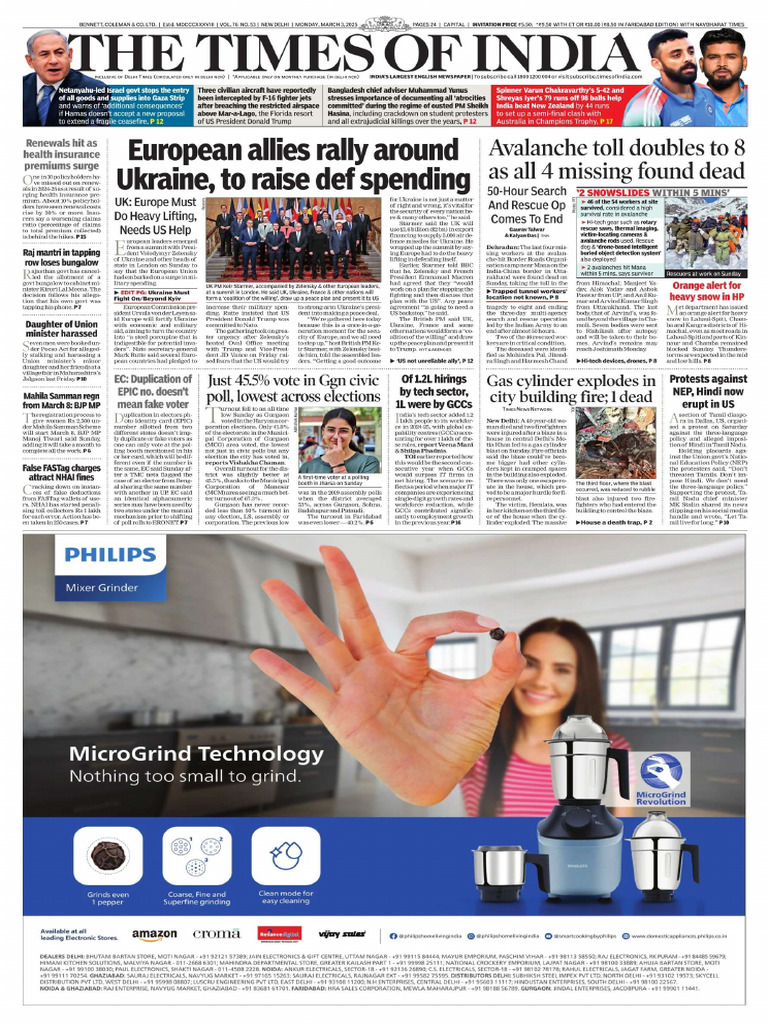03.03.25 Times of India Uninterrupted | PDF
