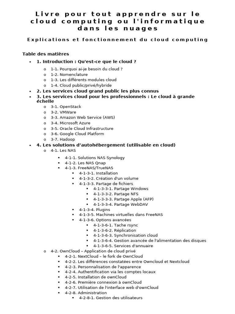 Livre Pour Tout Apprendre Sur Le Cloud Computing Ou L'informatique Dans Les Nuages | PDF ...