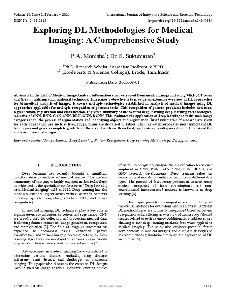 Exploring DL Methodologies For Medical Imaging: A Comprehensive Study ...