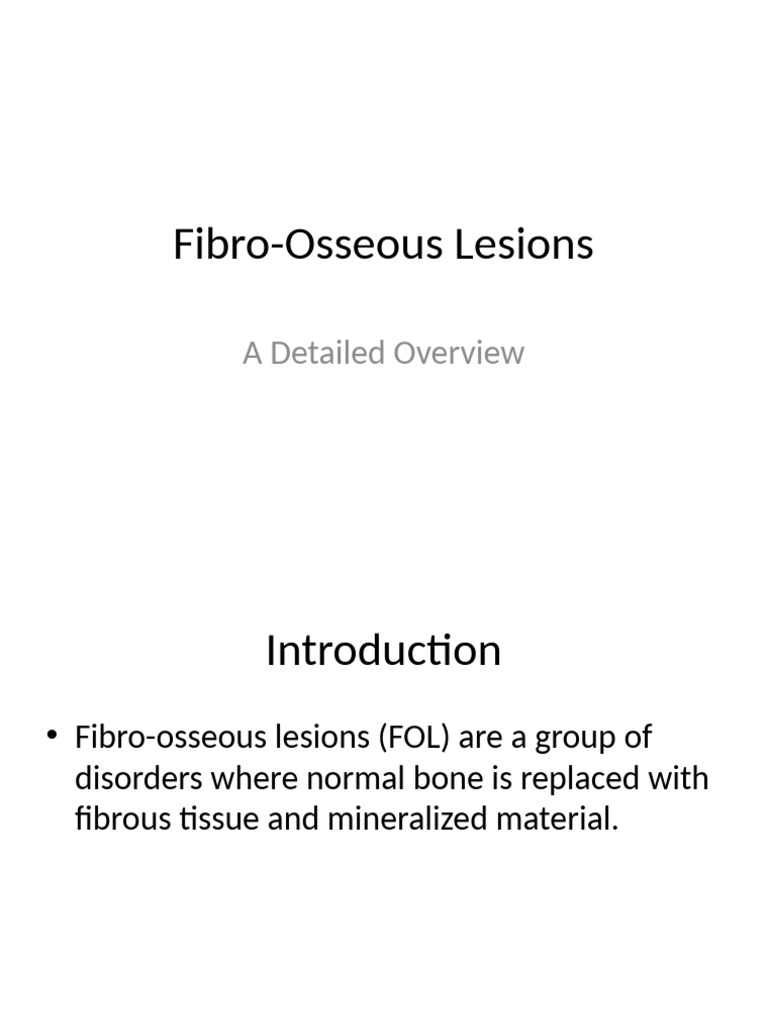 Classification of Fibro-Osseous Lesions | PDF | Bone | Diseases And ...