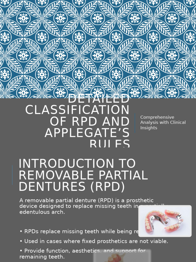 Detailed Classification of RPD 1 | PDF | Health Sciences | Dentistry