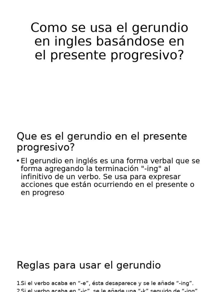 Como Se Usa El Gerundio en Ingles Basándose | PDF