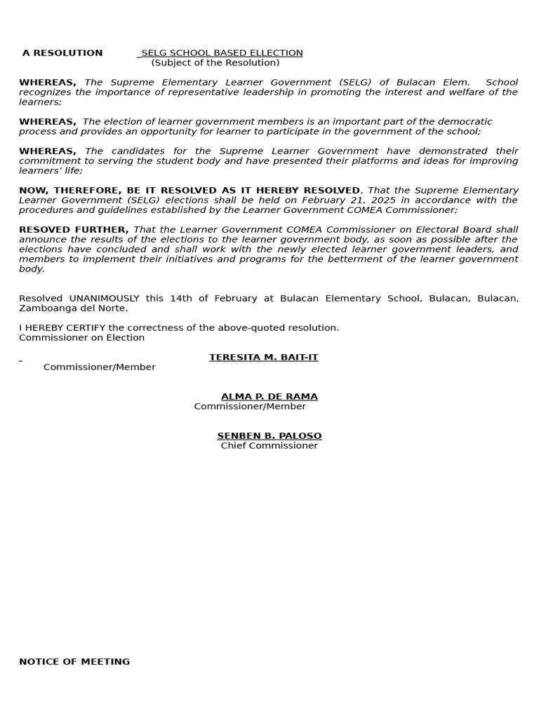 SELG SSLG Election Forms Template | PDF | Monitoring And Evaluation