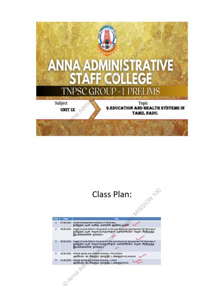 9.education and Health Systems in Tamil Nadu. | PDF